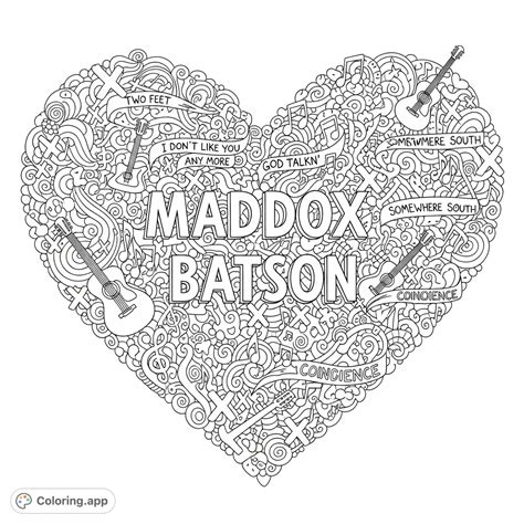Doodle Heart Text Art Coloring App