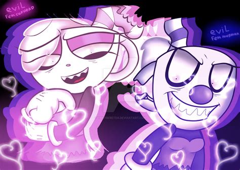 Evil Fem Cuphead And Mugman By Pinkyberetda On Deviantart