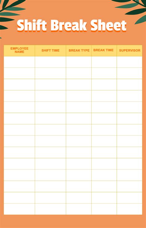 Free Break Templates To Edit Online