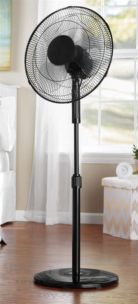 Mainstays 16 3 Speed Oscillating Pedestal Fan Model Fs40 8mb Black Walmart Inventory
