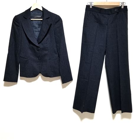 【楽天市場】【中古】emporioarmaniエンポリオアルマーニ レディースパンツスーツ ストライプ ダークネイビー：ブランディア 楽天市場店