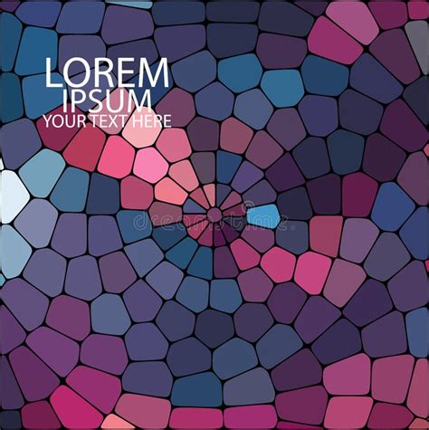 Vector Abstract Colorful Mosaic Round Pattern Pebble Stone Mosaic Circle Background Stock