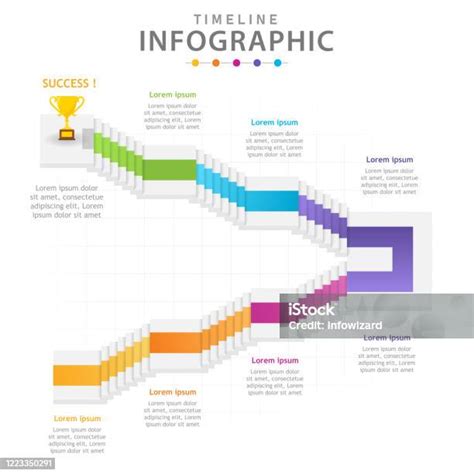 인포 그래픽 템플릿 6 3d 계단과 단계 현대 타임 라인 다이어그램 7에 대한 스톡 벡터 아트 및 기타 이미지 7 개념