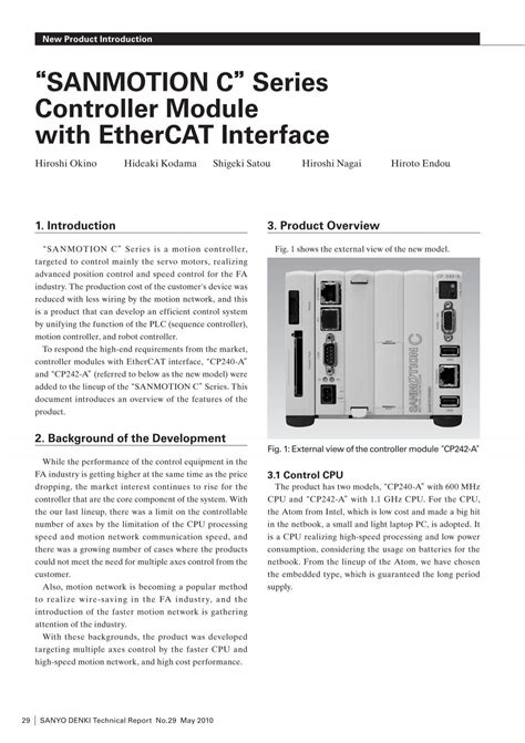â Sanmotion Câ Series Controller Module With Ethercat Interface