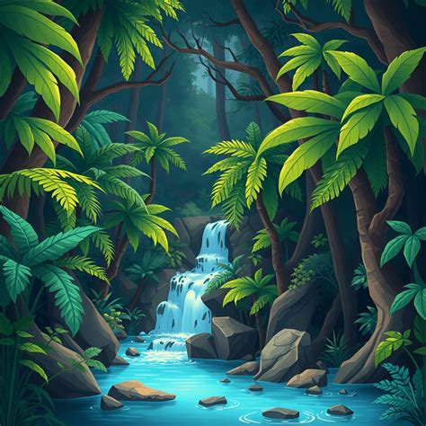 Tropical Jungle Waterfall Free Download Ai Scribbles