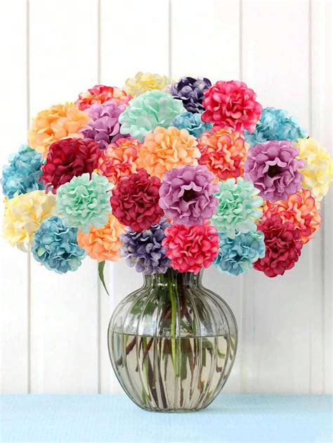 10pcs Artificial Globe Amaranth Candy Chrysanthemum Flower Heads For