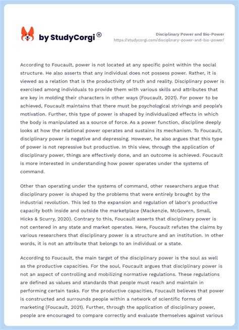 Disciplinary Power And Bio Power Free Essay Example