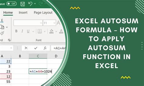 Excel Autosum Formula How To Apply Autosum Function In Excel Earn
