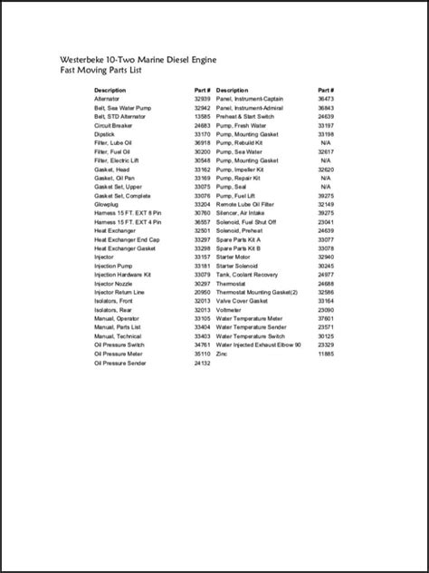 Westerbeke 10 Two Marine Diesel Engine Parts List Marine Diesel Basics