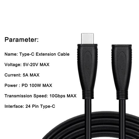 100W Pd 5A Type C Verlengkabel 4K 60Hz USB C USB Grandado