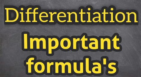 SOLUTION Differentiation Important Formula Differentiation Important Formula S Studypool
