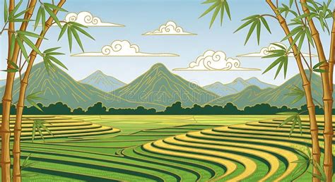 Scenic Asian Rice Terraces Stock Illustrations 1 910 Scenic Asian