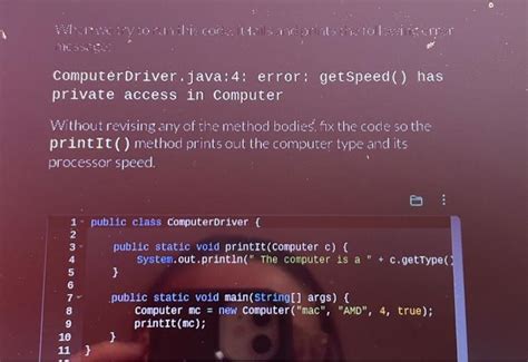 Solved Computerdriver Java Error Getspeed Has Private Chegg