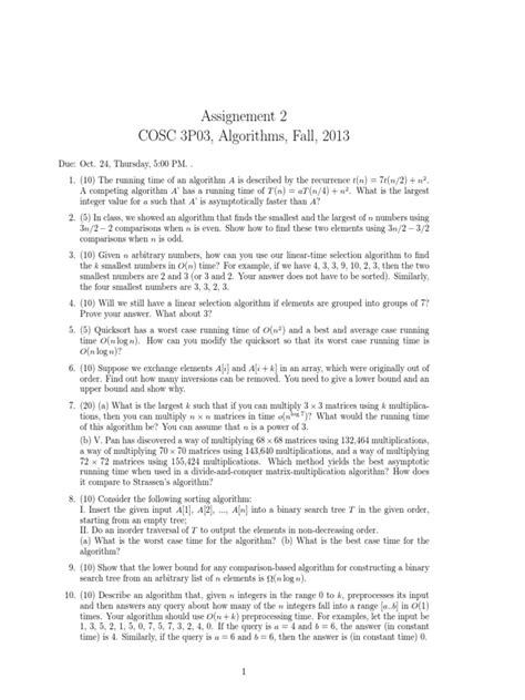 algorithms assignment pdf time complexity theoretical computer