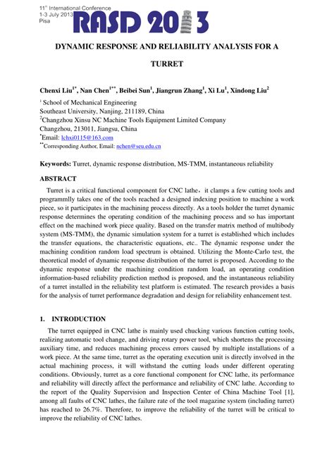 Download Pdf Dynamic Response And Reliability Analysis For A Turret