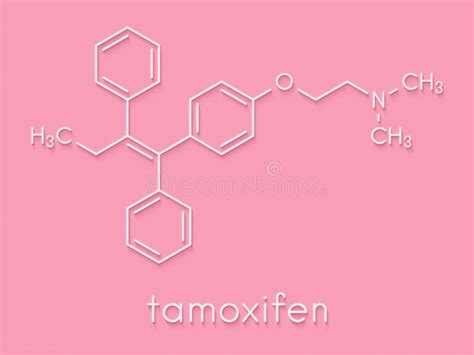Tamoxifen Molecule 3d Molecular Structure Ball And Stick Model Structural Chemical Formula