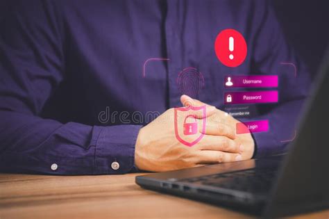 Man Typing Login And Password Cyber Security Concept Stock Image Image Of Hacker Global