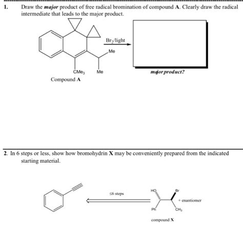 Solved Draw the major product of free radical bromination of | Chegg.com