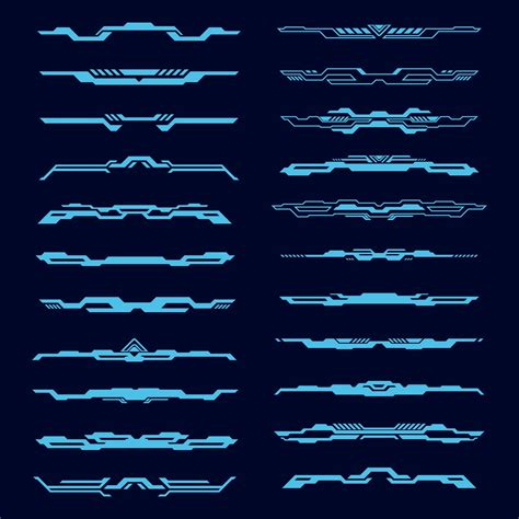 Cyber Punk Futuristic Hotizontal Divider HUD Interface Technology Frame Borders 47162569