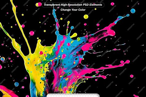 Premium Psd Abstract Color Splash Isolated On Black Background