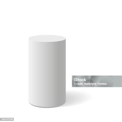 흰색 배경에 격리된 라이트 회색 실린더 템플릿입니다 3d 객체 그림 디자인 Eps 10 원기둥에 대한 스톡 벡터 아트 및 기타 이미지 원기둥 흰색 강단 Istock