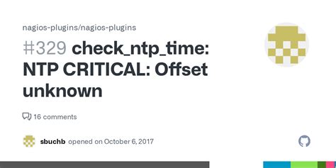 Checkntptime Ntp Critical Offset Unknown · Issue 329 · Nagios Pluginsnagios Plugins · Github