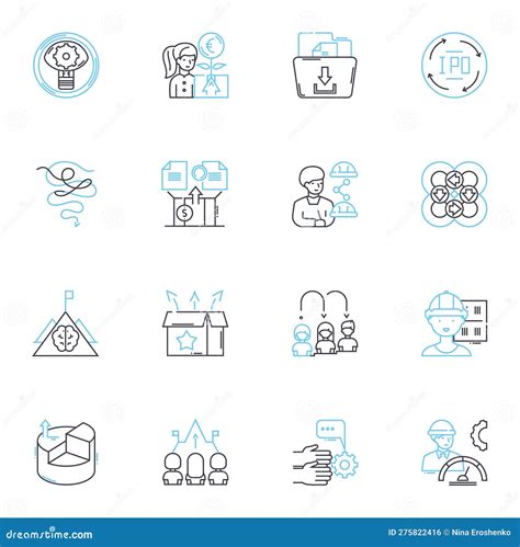 Cooperative Effort Linear Icons Set Collaboration Coordination Partnership Synergy Unity