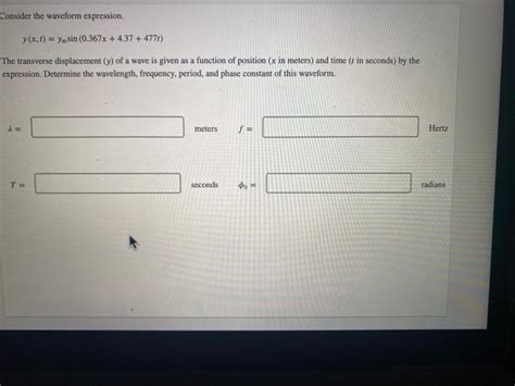 Solved Consider The Waveform Expression