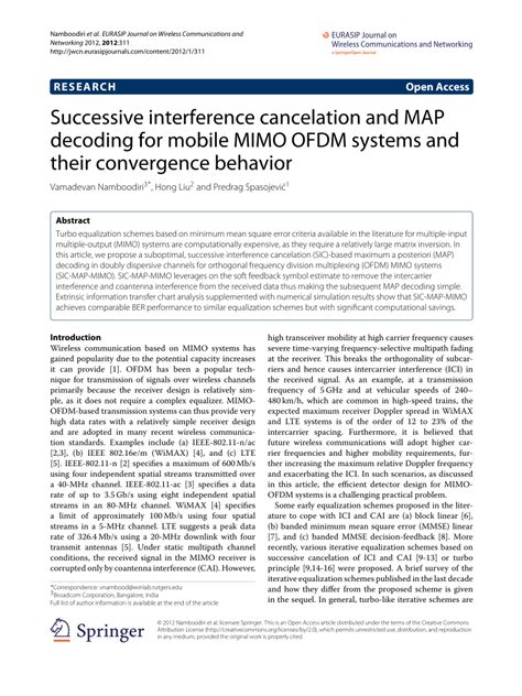 Pdf Successive Interference Cancelation And Map Decoding For Mobile