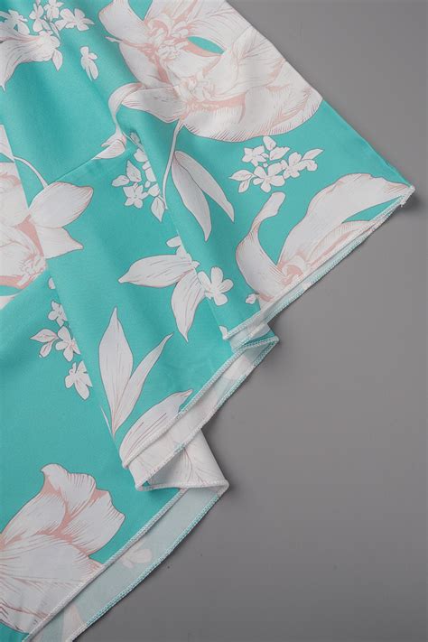 Wholesale Cyan Casual Sweet Street Floral Patchwork O Neck Irregular