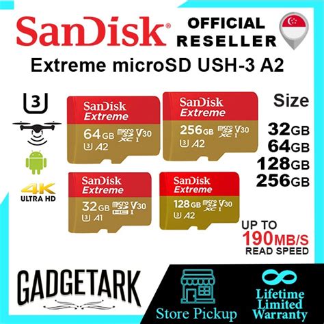 Sg Sandisk Extreme Gb Gb Gb Gb Gb Tb Microsd Ush A R Mb S Ush