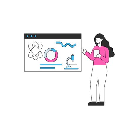 premium vector the girl is working on data science and server