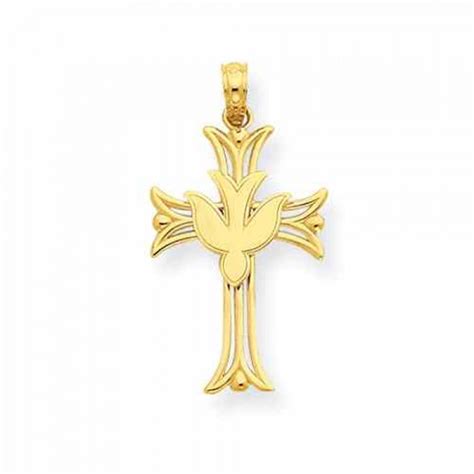 Necklaces Holy Spirit Dove Cross Pendant For Women 14k Gold