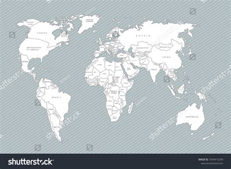 Political Map World White World Mapcountries 库存矢量图（免版税）1054415249