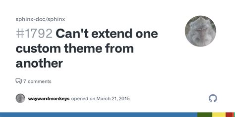 Can T Extend One Custom Theme From Another Issue Sphinx Doc Sphinx GitHub