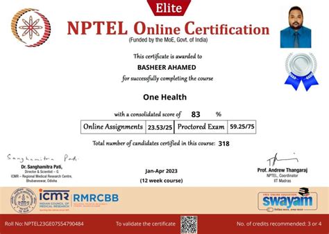 Dr Basheer Ahamed On Linkedin One Health Icmr Certificate