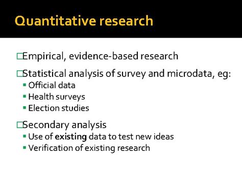 Quantitative Data Sources Quantitative Research Empirical Evidencebased Research