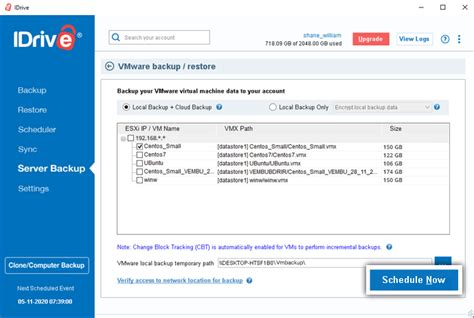 Backup Vmware Virtual Machines Idrive® Cloud Backup