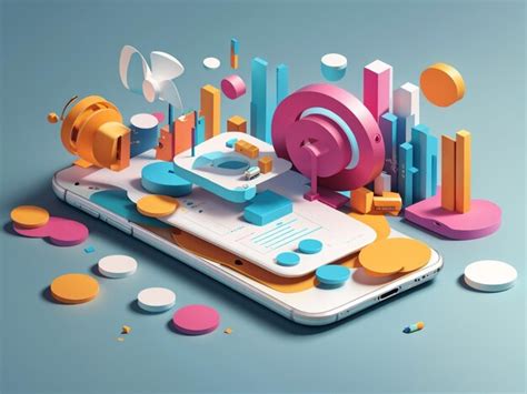 Premium AI Image D Minimal Mobile App Development And Mobile Web Design
