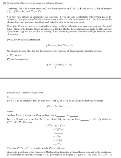 Solved Marks In This Exercise We Prove The Following Chegg Com