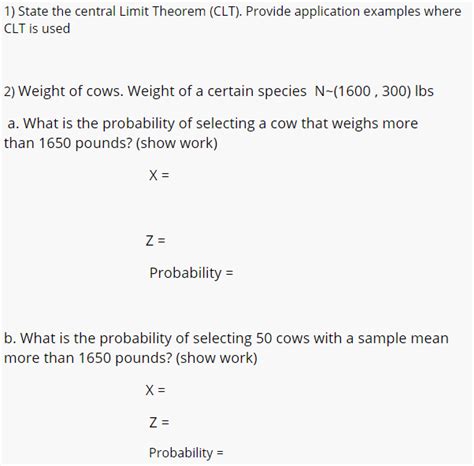 Answered State The Central Limit Theorem Bartleby