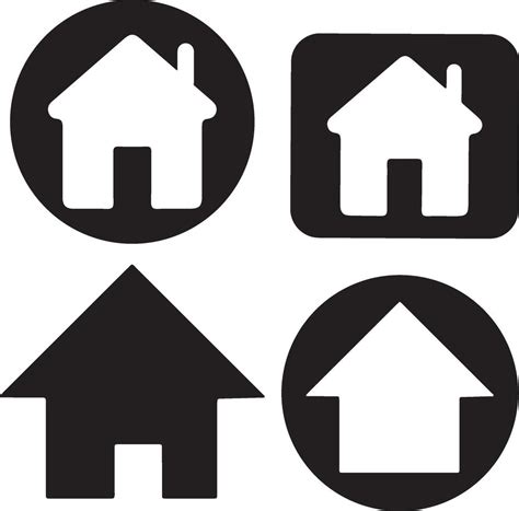 Black And White Home Icon Set 55702472 Vector Art At Vecteezy