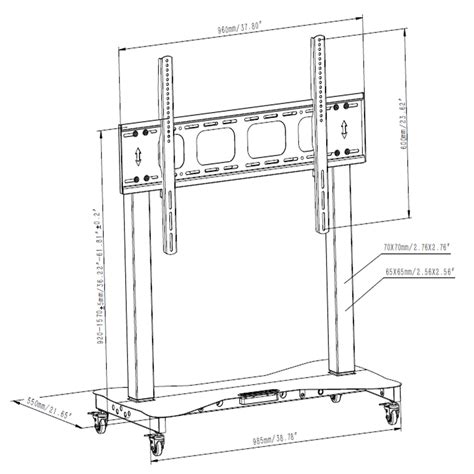 Electric Mobile Tv Stand For 65 100 Tvs Dual Motor 2ydtv D