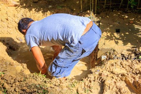 Water Flow Broken Pipe On The Floor In Garden Copy Space Add Text Stock Image Image Of Break