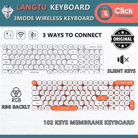 Langtu Og102 Membrane Slient Keyboard Honeycomb Hollow Keyboard 2 4g Wireless Bluetooth Keyboard