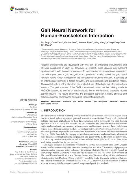 Pdf Gait Neural Network For Human Exoskeleton Interaction