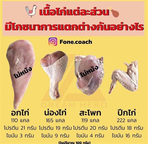 เนื้อไก่แต่ละส่วนมีโภชนาการ Asia Society Fitness Thailand