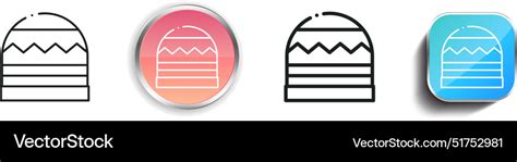 beanie icon thin linear regular and button style vector image