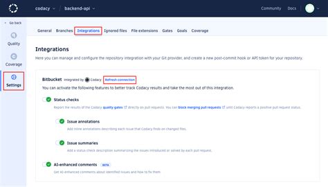 bitbucket integration codacy docs