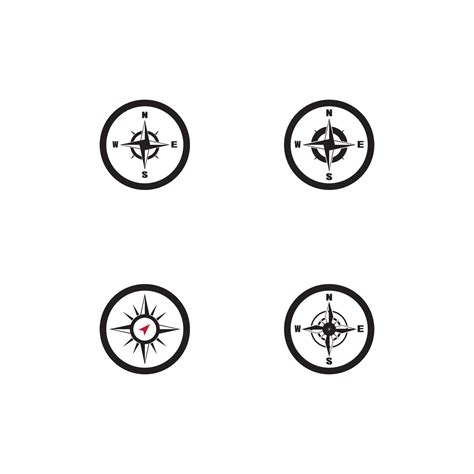 Compass Icon And Symbol Vector Template Vector Art At Vecteezy